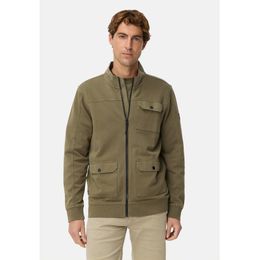 Camel Active Sweatjacke mit Kontrastdetails in Olivgr&uuml;n | Gr.: XL
