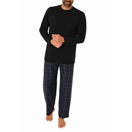 Normann Schlafanzug lang Pyjama Set Flanell Hose - 70933 in schwarz | Gr.: 50