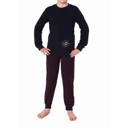 Normann langarm Frottee Schlafanzug Pyjama B&uuml;ndchen - 77730 in rot | Gr.: 152