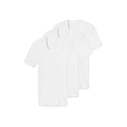 Schiesser Unterhemd / Shirt Kurzarm Original Classics Doppelripp in Wei&szlig; | Gr.: XL