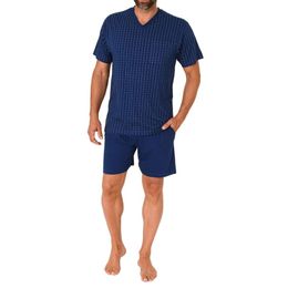 Normann Schlafanzug Kurzarm Shorty PyjamaStreifen - 78322 in marine | Gr.: 52