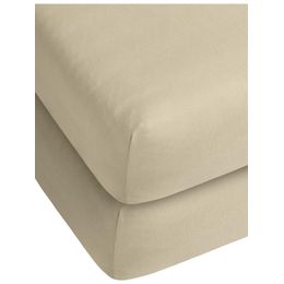 Aspero 2 x Bambus Spannbettlaken Macau in Beige | Gr.: 180-200 x 200 cm