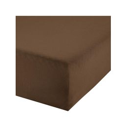 Erwin M&uuml;ller Erwin M&uuml;ller Single-Jersey Boxspringbett-Spannbettlaken Freising in dunkelbraun | Gr.: 140x200 cm - 160x220 cm