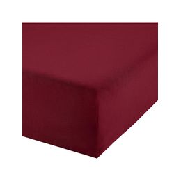 Erwin M&uuml;ller Erwin M&uuml;ller Single-Jersey Boxspringbett-Spannbettlaken Freising in weinrot | Gr.: 120x200 cm - 130x220 cm