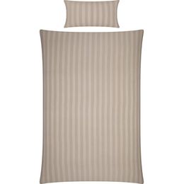 Erwin M&uuml;ller Erwin M&uuml;ller Mako-Damast Bettw&auml;sche F&uuml;rth in taupe | Gr.: 155x220 cm (40x80 cm)