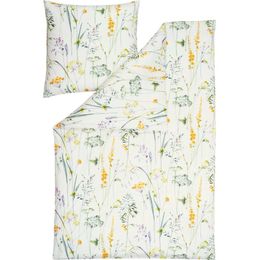 Estella Mako-Interlock-Jersey Bettw&auml;sche Melis in lindgr&uuml;n-apricot | Gr.: 155 x 200 + 80 x 80 cm