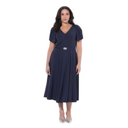 Ulla Popken Midikleid in marine | Gr.: 56 - Normalgr&ouml;&szlig;e