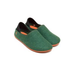 Gottstein Hausschuh Wool Slip-On in green/orange | Gr.: 42