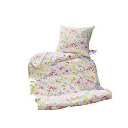 Janine Mako-Soft-Seersucker Bettw&auml;sche in bunt | Gr.: 155 x 220 + 80 x 80 cm