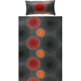 REDBEST Satin Bettw&auml;sche in anthrazit-terra | Gr.: 200x200 (2x 80x80 cm)