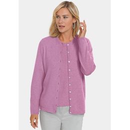 GOLDNER Eleganter Herbstcardigan mit Rundhals in flieder | Gr.: 48