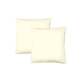 JACK 2er Set Renforc&eacute; Kissenh&uuml;lle Kissenbezug in Beige | Gr.: 80x80 cm