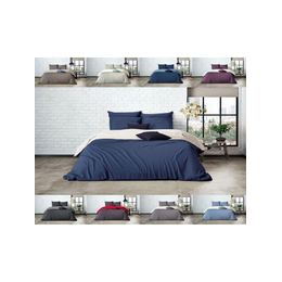 Mistral Home Mistral Perkal Wendebettw&auml;sche in Creme/Dunkelblau | Gr.: 200x200 cm