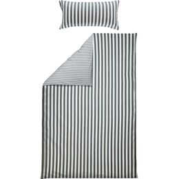 Erwin M&uuml;ller Erwin M&uuml;ller Mako-Single-Jersey Wendebettw&auml;sche in anthrazit-wei&szlig; | Gr.: 135x200 cm + 40x80 cm