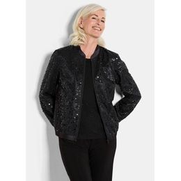 GOLDNER Perlenjacke mit Pailletten in schwarz / metallic / gemustert | Gr.: 38