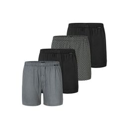 Schiesser Boxershorts Singel-Jersey in Grau / schwarz | Gr.: S