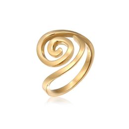 Elli Ring 925 Sterling Silber Kreis, Spirale in Gold gravierbar | Gr.: 56