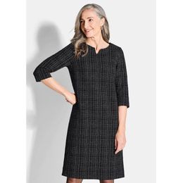 GOLDNER Kurzgr&ouml;&szlig;e: Midi Baumwollkleid mit Karomuster in schwarz / gemustert | Gr.: 19