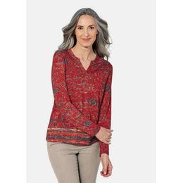 GOLDNER Kurzgr&ouml;&szlig;e: Elegantes Blusenshirt, Paisley-Design in cayenne / gemustert | Gr.: 19