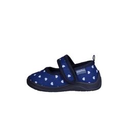Playshoes Hausschuh Herzchen in Marine | Gr.: 18/19