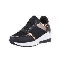Ital-Design Freizeitschuh in Schwarz und Bronze | Gr.: 38