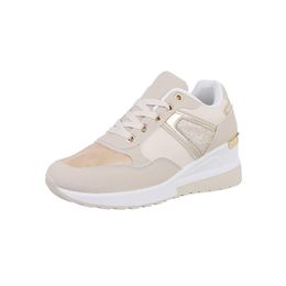Ital-Design Freizeitschuh in Beige und Gold | Gr.: 38