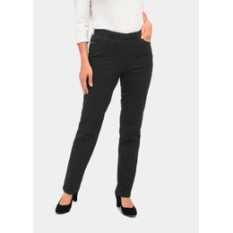 GOLDNER Kurzgr&ouml;&szlig;e: Klassische Jeanshose mit Komfortbund in schwarz | Gr.: 25