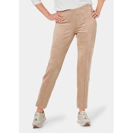 GOLDNER Moderne Leggings in trendigem Velourslederimitat in bisquit | Gr.: 56