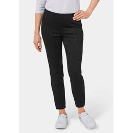 GOLDNER Moderne Leggings in trendigem Velourslederimitat in schwarz | Gr.: 50