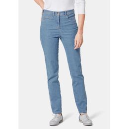 GOLDNER Kurzgr&ouml;&szlig;e: Damen Jeans Slim Fit LOUISA mit Stretch-Anteil in hellblau | Gr.: 19
