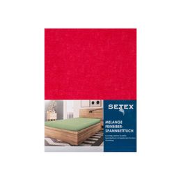 SETEX Feinbiber Spannbettlaken in rubin | Gr.: 140-160 x 200 cm