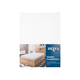 SETEX Feinbiber Spannbettlaken in wei&szlig; | Gr.: 180-200 x 200 cm