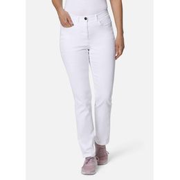 GOLDNER Kurzgr&ouml;&szlig;e: Damen Jeans Slim Fit LOUISA mit Stretch-Anteil in wei&szlig; | Gr.: 20