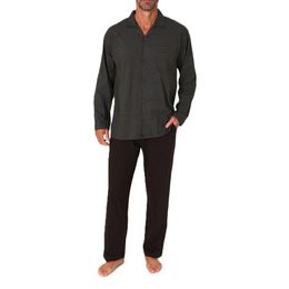 Normann Langarm Schlafanzug Pyjama zum durchkn&ouml;pfen - 86531 in braun | Gr.: 54