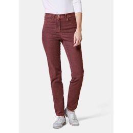 GOLDNER Kurzgr&ouml;&szlig;e: Damen Jeans Slim Fit LOUISA mit Stretch-Anteil in rostbraun | Gr.: 24