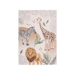 Pergamon Kinder Teppich Maui Kids Giraffe Zebra L&ouml;we in Bunt | Gr.: 120 x 170 cm