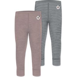 Normani Outdoor Sports 2er Pack Baby Merino Hose &bdquo;Tutira" in Rosa/Grau | Gr.: 68