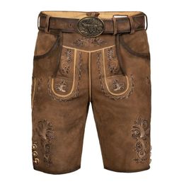 Edelnice Kurze Wildbock Lederhose Markus in dunkelbraun | Gr.: 46