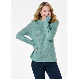 GOLDNER Kurzgr&ouml;&szlig;e: Strickpullover im Reiskorn-Effekt in mint / gemustert | Gr.: 25