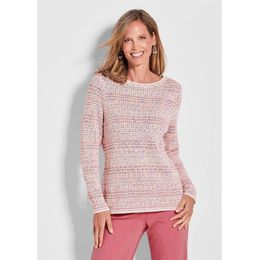 GOLDNER Kurzgr&ouml;&szlig;e: Langarm Strickpullover multicolor in pink / gemustert | Gr.: 23