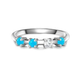 Glanzst&uuml;cke M&uuml;nchen Glanzst&uuml;cke M&uuml;nchen Ring aus Sterling Silber mit Zirkonia und T&uuml;rkis in silber | Gr.: 50