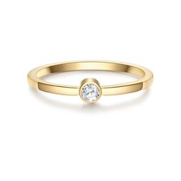 Eastside NY Ring aus Edelstahl mit Zirkonia in gelbgold | Gr.: 58