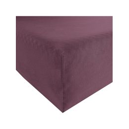 Erwin M&uuml;ller Erwin M&uuml;ller Interlock-Jersey Spannbettlaken Memmingen in aubergine | Gr.: 90x190 cm - 100x200 cm