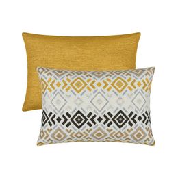 Erwin M&uuml;ller Erwin M&uuml;ller Jacquard Kissenh&uuml;lle 2er-Pack York in curry | Gr.: 40 x 40 cm