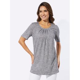 Sieh an! Longshirt in grau-wei&szlig;-bedruckt | Gr.: 40
