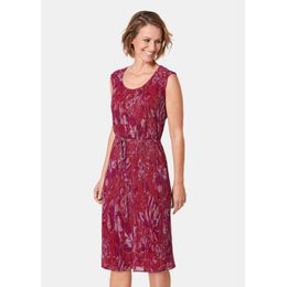 GOLDNER Figur umspielendes Kleid mit feinen Glanzgarnen in pink / mandarine / gebl&uuml;mt | Gr.: 46