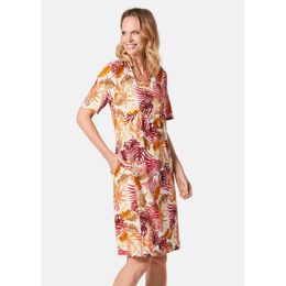 GOLDNER Elastisches Jerseykleid mit modischem Druck in hagebutte / mandarine / gemustert | Gr.: 44