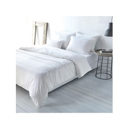 Traumschlaf Bettw&auml;sche Cotton-Leinen in weiss | Gr.: 135 x 200 + 80 x 80 cm