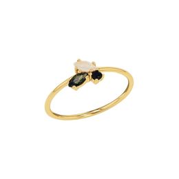 Amor Ring Silber 925, gelbvergoldet in Schwarz | Gr.: 56