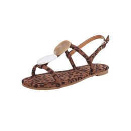 Ital-Design Sandale & Sandalette in Braun und Beige | Gr.: 38
